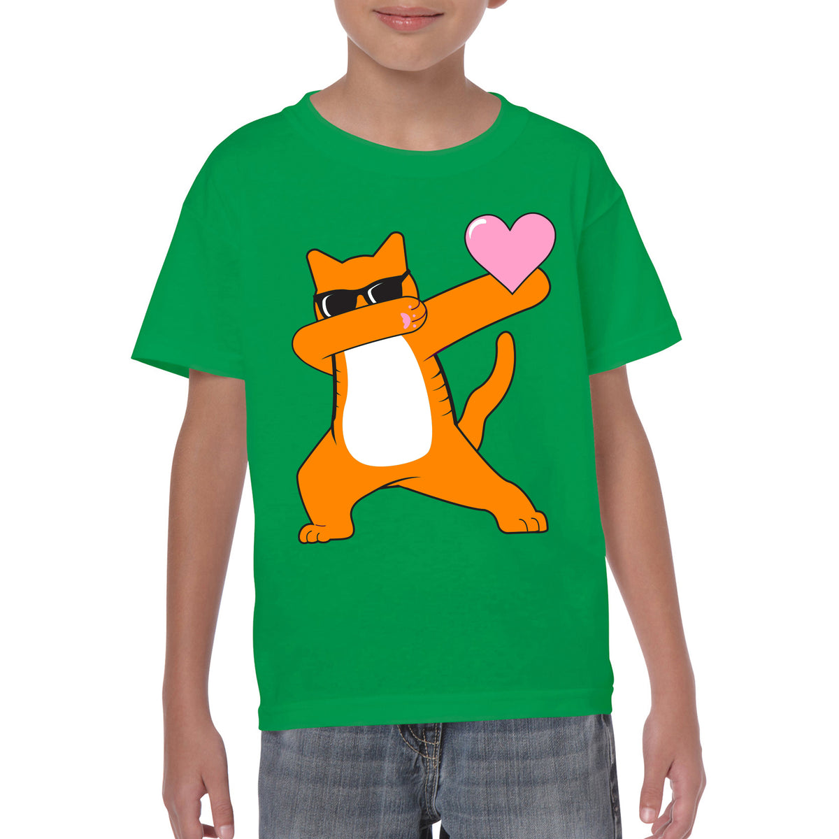 Dabbing Cat with Heart - Dab Dance Cat Valentines Day Heart Cute Fun Y ...